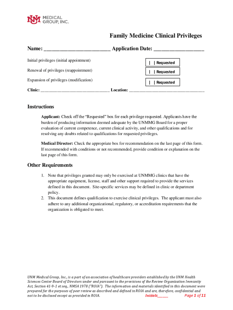 Fillable Online hsc unm Hospital privileges for family physicians ...