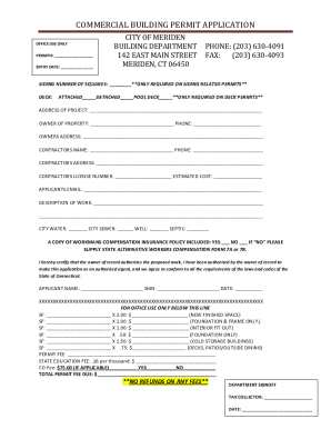Fillable Online COMMERCIAL BUILDING PERMIT APPLICATION Fax Email Print ...
