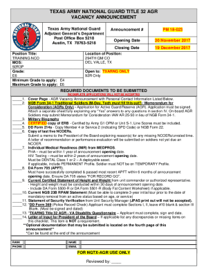 Fillable Online TEXAS ARMY NATIONAL GUARD TITLE 32 ACTIVE GUARD RESERVE ...