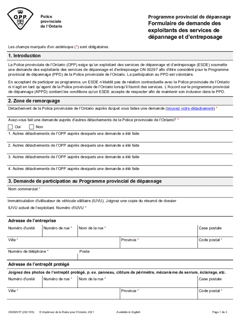 Fillable Online www.forms.ssb.gov.on.cambsssbProgramme provincial de dpannage Formulaire de ...