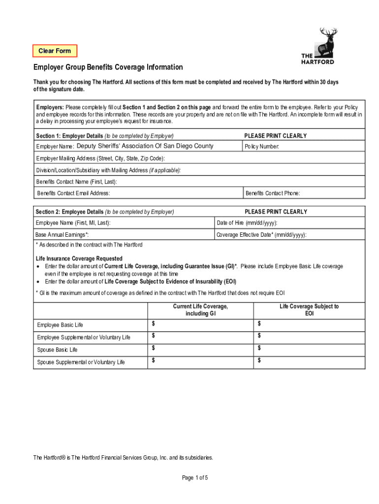 Fillable Online Hartford Medical Underwriting - The Strength Behind the ...