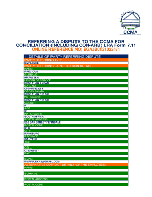 Fillable Online REFERRING A DISPUTE TO THE CCMA ... - cmsonline.ccma ...