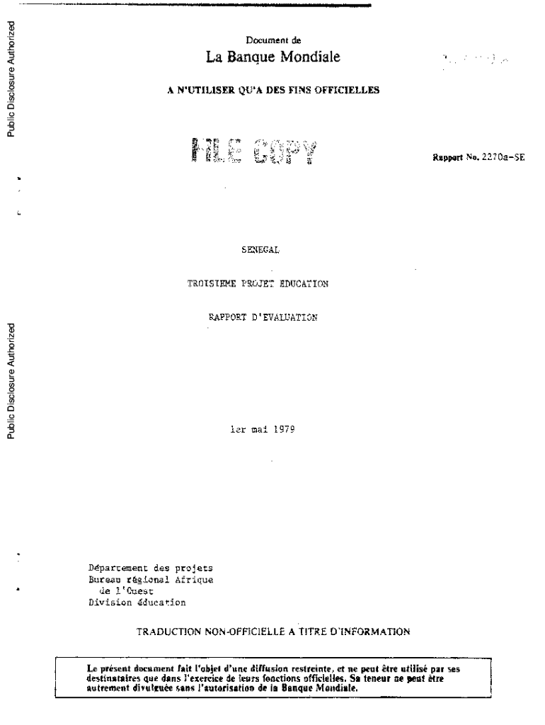 Fillable Online documents.worldbank.orgcuratedenPublic Disclosure Authorized Une dcennie de ...