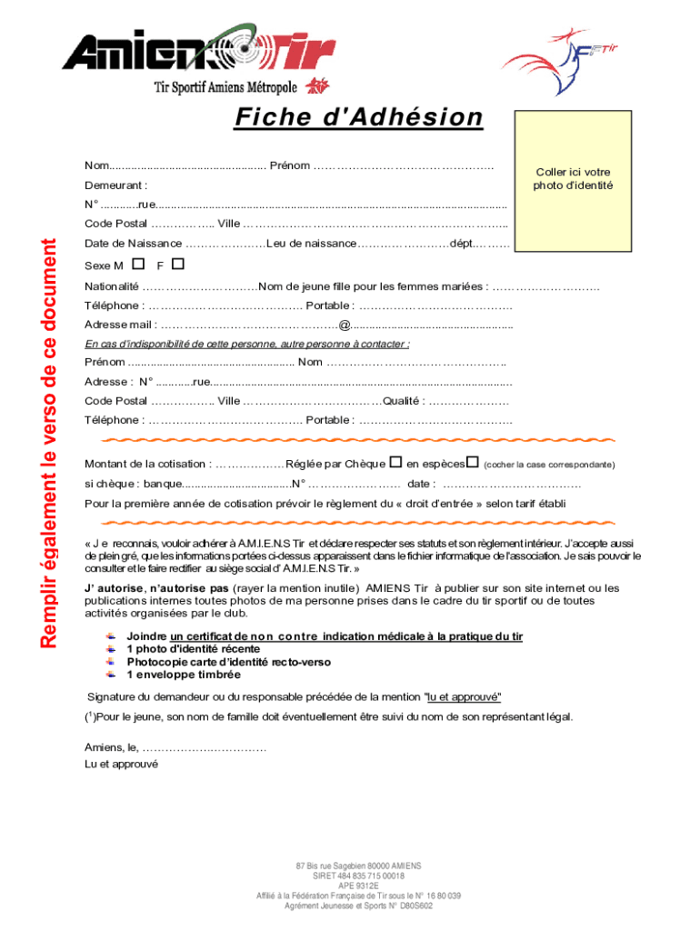 Fillable Online Formulaire d'inscription autorisation parentale assurance ... Fax Email Print ...