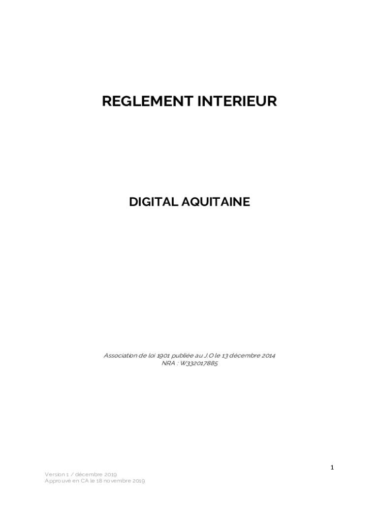 Fillable Online Rglement Intrieur de l'Association Inf'OGM Fax Email Print - pdfFiller