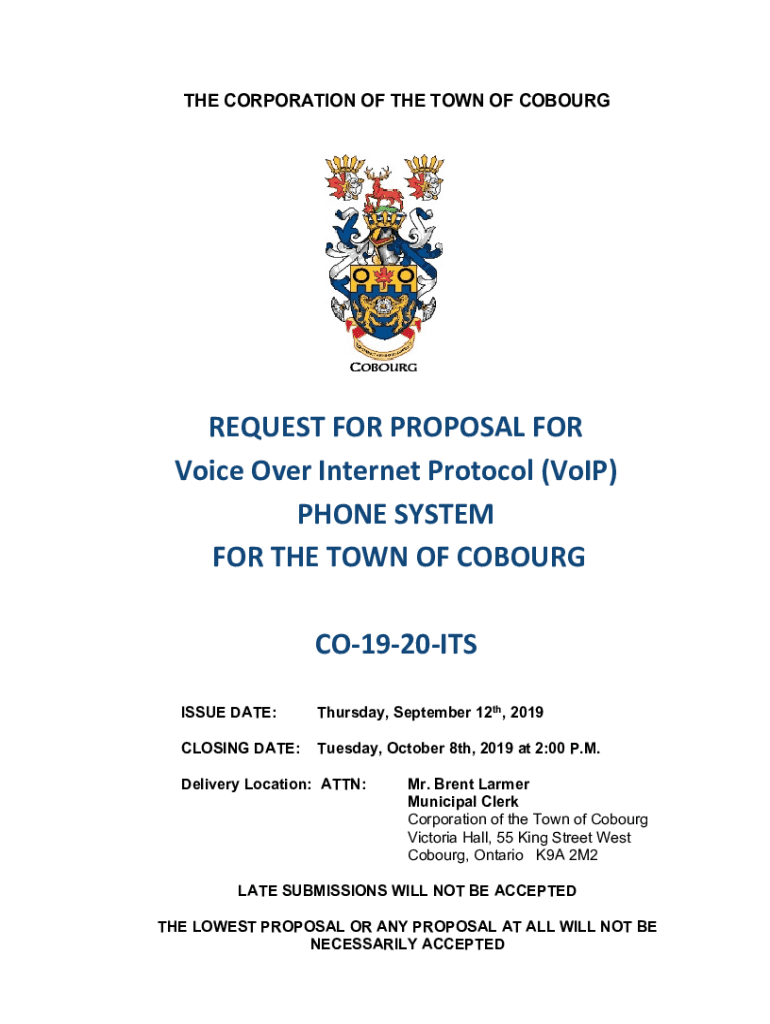 Fillable Online RFP Documents CO-19-20-ITS VoiP Phone System Fax Email ...