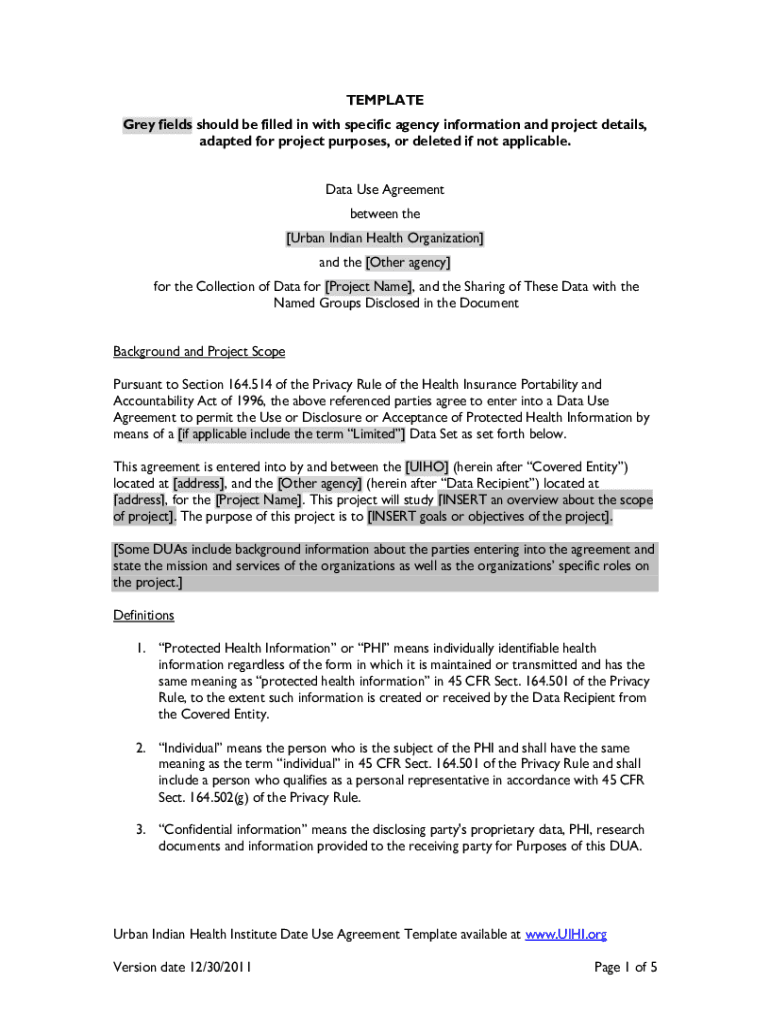 Fillable Online Data Use Agreement - uihi.org Fax Email Print - pdfFiller