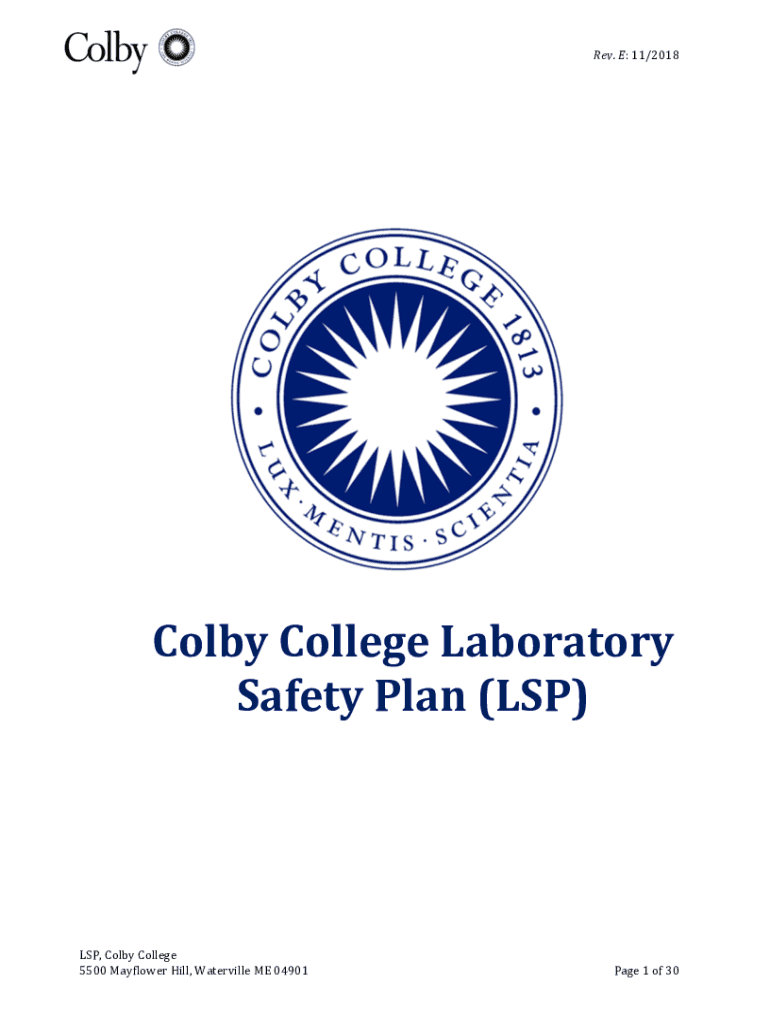 Fillable Online Fillable Online Colby College Laboratory Safety Plan (LSP ... Fax Email Print ...
