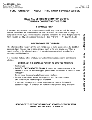 Fillable Online 2020 Form SSA-3368-BK Fill Online, Printable, Fillable ...