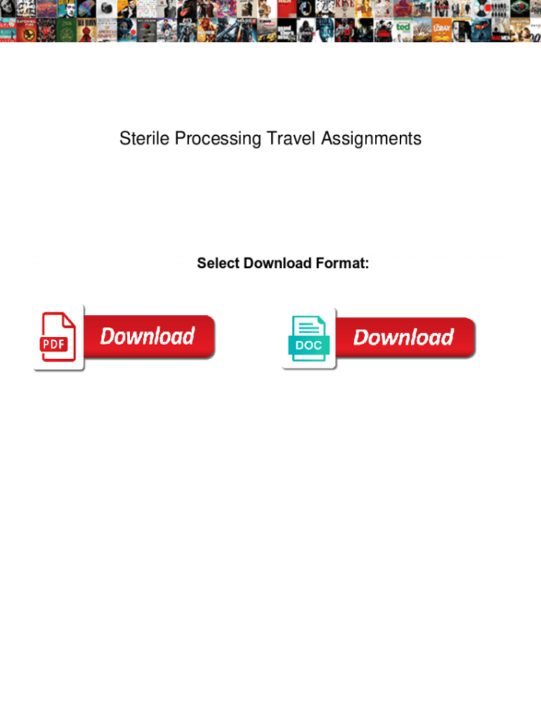 Fillable Online Sterile Processing Travel Assignments. Sterile ...