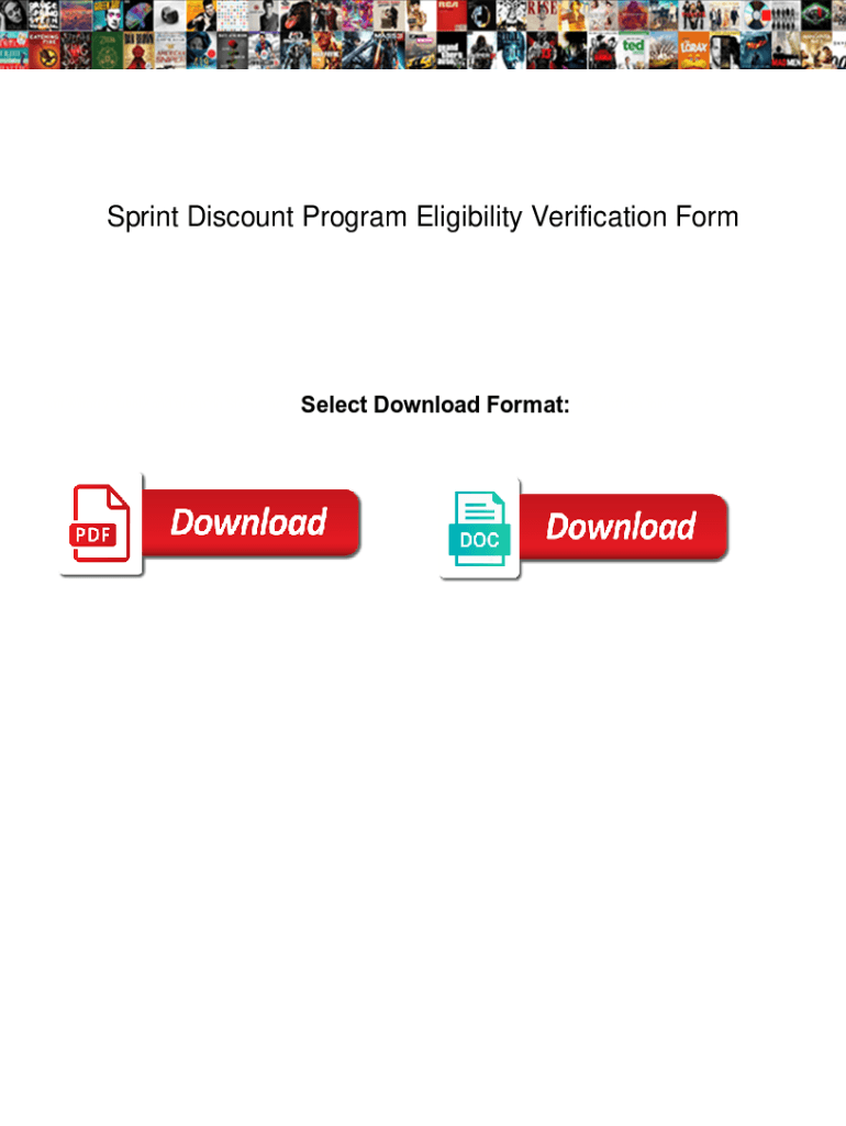 Fillable Online Sprint Discount Program Eligibility Verification Form ...