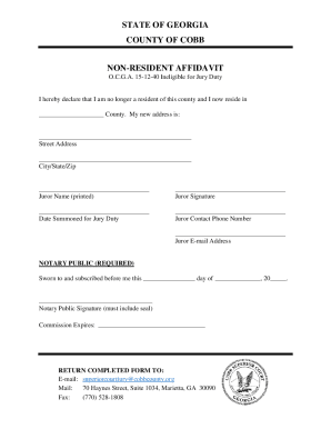 Fillable Online non-resident affidavit - Amazon AWS Fax Email Print - pdfFiller