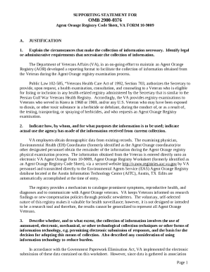 Fillable Online omb.reporticr200909/2900/004OMB 2900-0376 Agent Orange ...