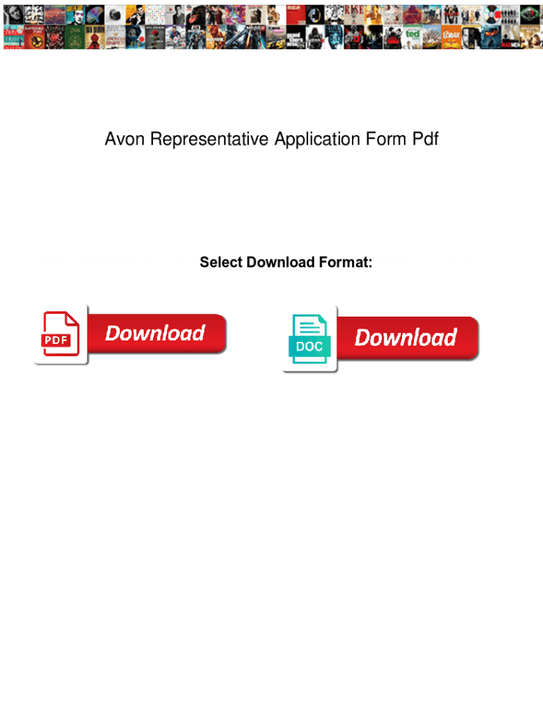 Fillable Online Avon Representative Application Form Pdf closing. Avon ...