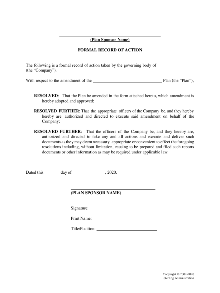 Fillable Online Cafeteria Plan Document Template Fax Email Print ...