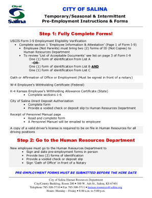 Fillable Online 2020 Pre-Employment Forms Instructions (Paper) Fax ...