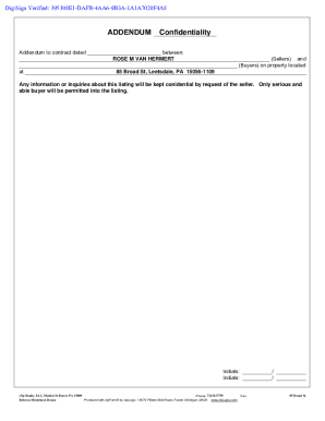Fillable Online ADDENDUM Confidentiality - images.bizbuysell.com Fax ...