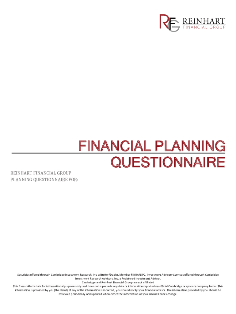 Fillable Online Risk Tolerance Questionnaire : R.I.C.H. Planning Group ...