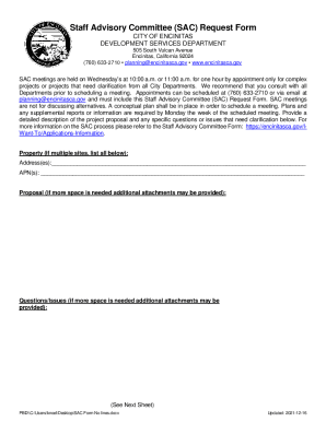 Fillable Online Staff Advisory Committee (SAC) Request Form Fax Email ...