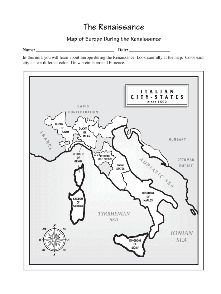 Fillable Online Map of Europe During the Renaissance Fax Email Print ...