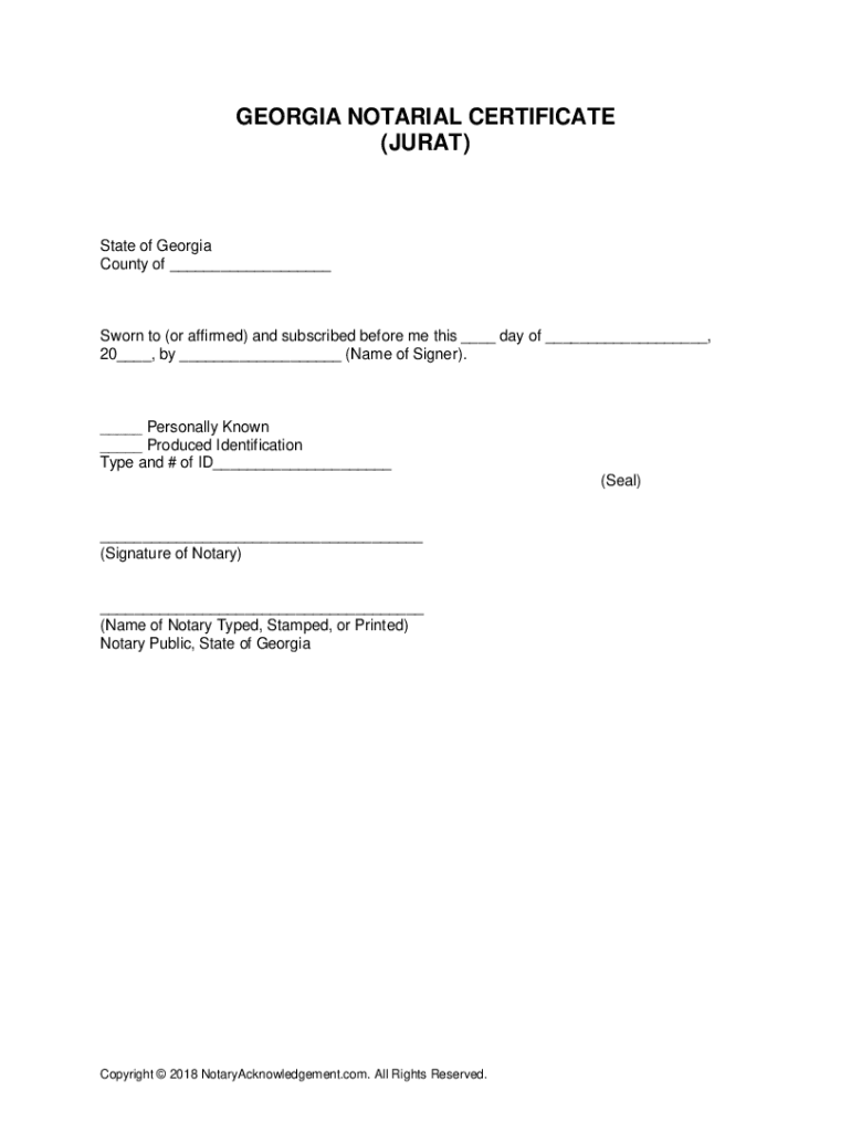 Fillable Online Jurat Certificate (Verification on Oath or Affirmation ...