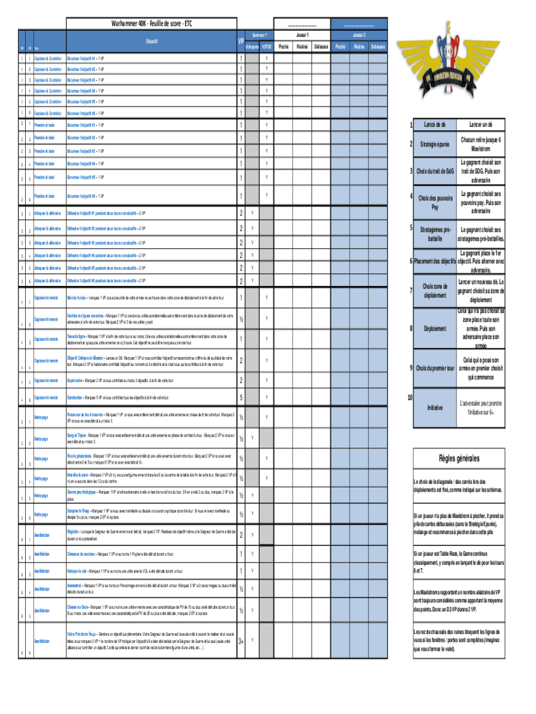 Fillable Online Fillable Online A Printable Scoring Sheet for 9th ... Fax Email Print - pdfFiller