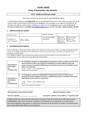 Fillable Online FICHE SANT Fiche dvaluation des besoins Fax Email Print - pdfFiller