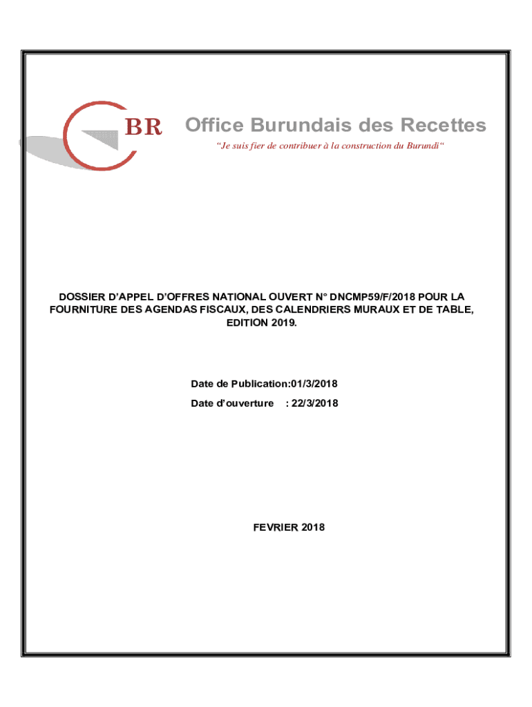 Fillable Online www.obr.biimagesDAOBR Office Burundais des Recettes ...