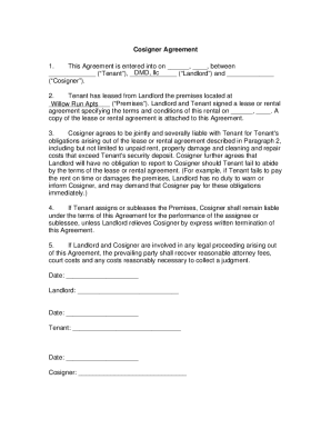 Fillable Online Landlord Tenant Lease Co-Signer Agreement - Idaho ...