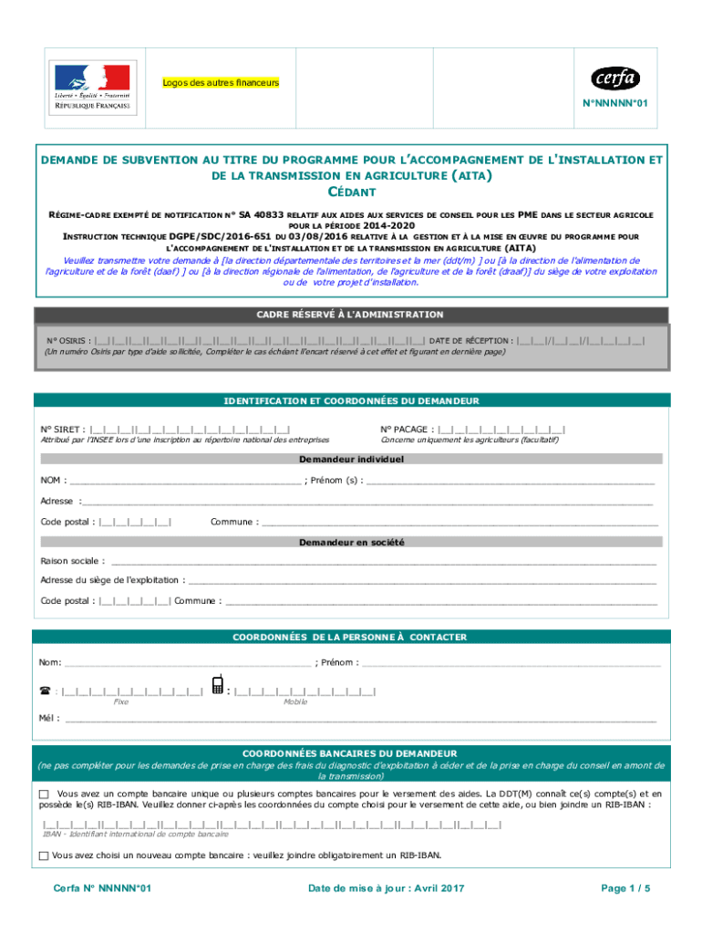 Fillable Online Fillable Online DEMANDE DE SUBVENTION AU TITRE DU ... Fax Email Print - pdfFiller