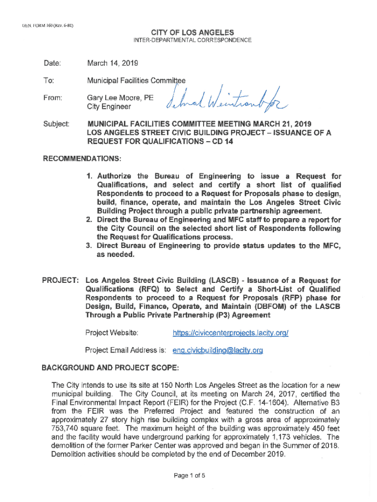 Fillable Online Fillable Online FORM GEN 160 REV 6-80 CITY OF LOS ...