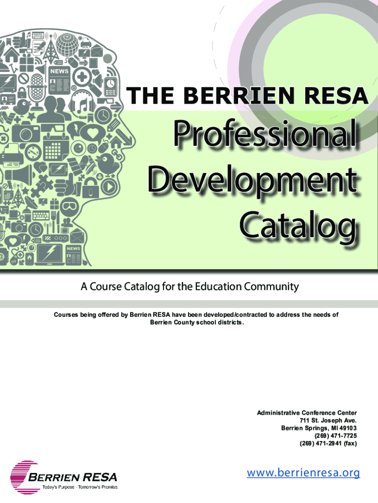 Fillable Online THE BERRIEN RESA Professional Development Catalog Fax ...