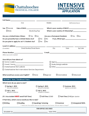 Fillable Online IEP Application 2021 - Chattahoochee Technical College ...