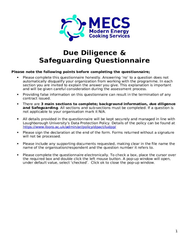 Short legal due diligence questionnaire - Jonathan ... Doc Template ...