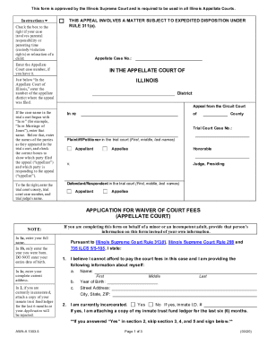 Fillable Online Illinois Standardized Forms - Approved - Appellate Fee ...