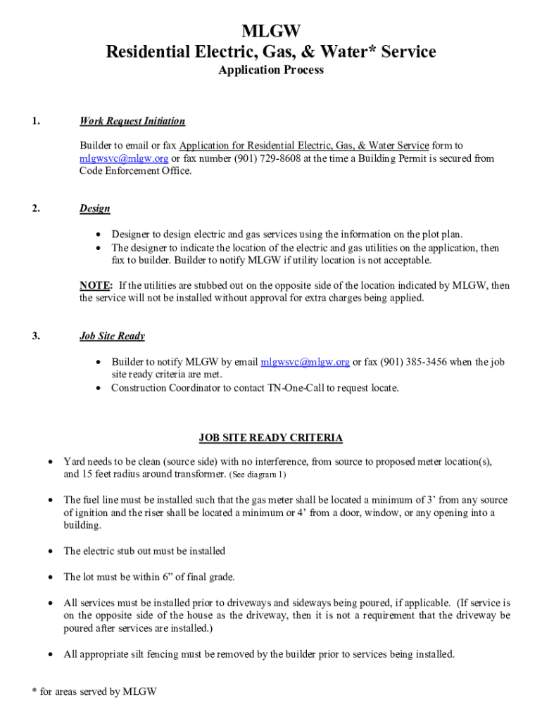 Fillable Online www.mlgw.comresidentialrequestserviceMemphis Light, Gas ...