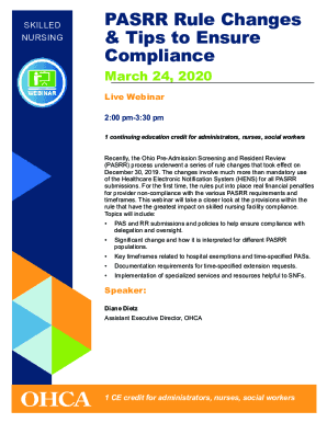 Fillable Online PASRR Rule Changes & Tips to Ensure Compliance - EFOHCA ...