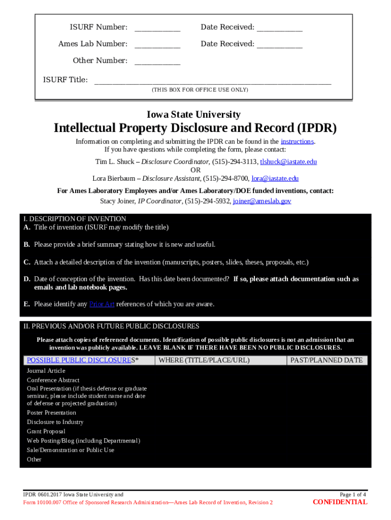 www.techtransfer.iastate.edu08IP-Disclosure-Iowa State University Doc Template | pdfFiller