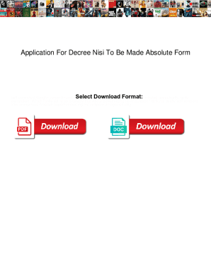 Fillable Online Application For Decree Nisi To Be Made Absolute Form ...