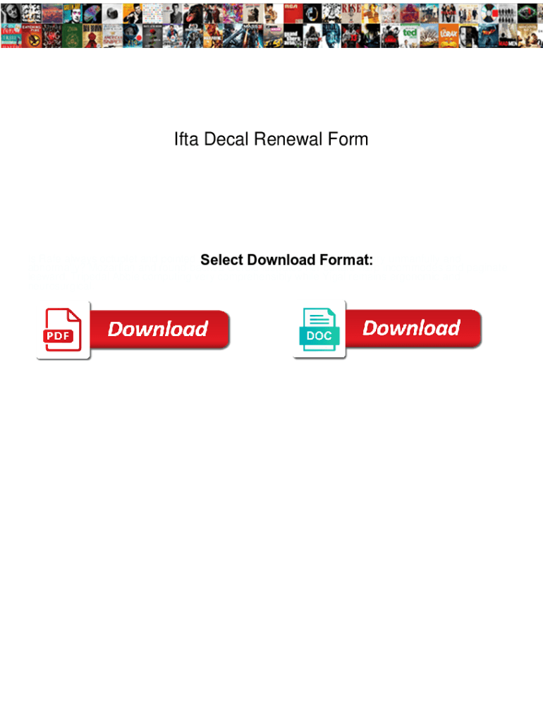 Fillable Online Ifta Decal Renewal Form. Ifta Decal Renewal Form ...
