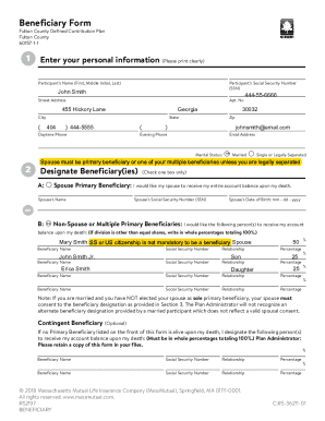 Fillable Online Beneficiary Form Fax Email Print - pdfFiller