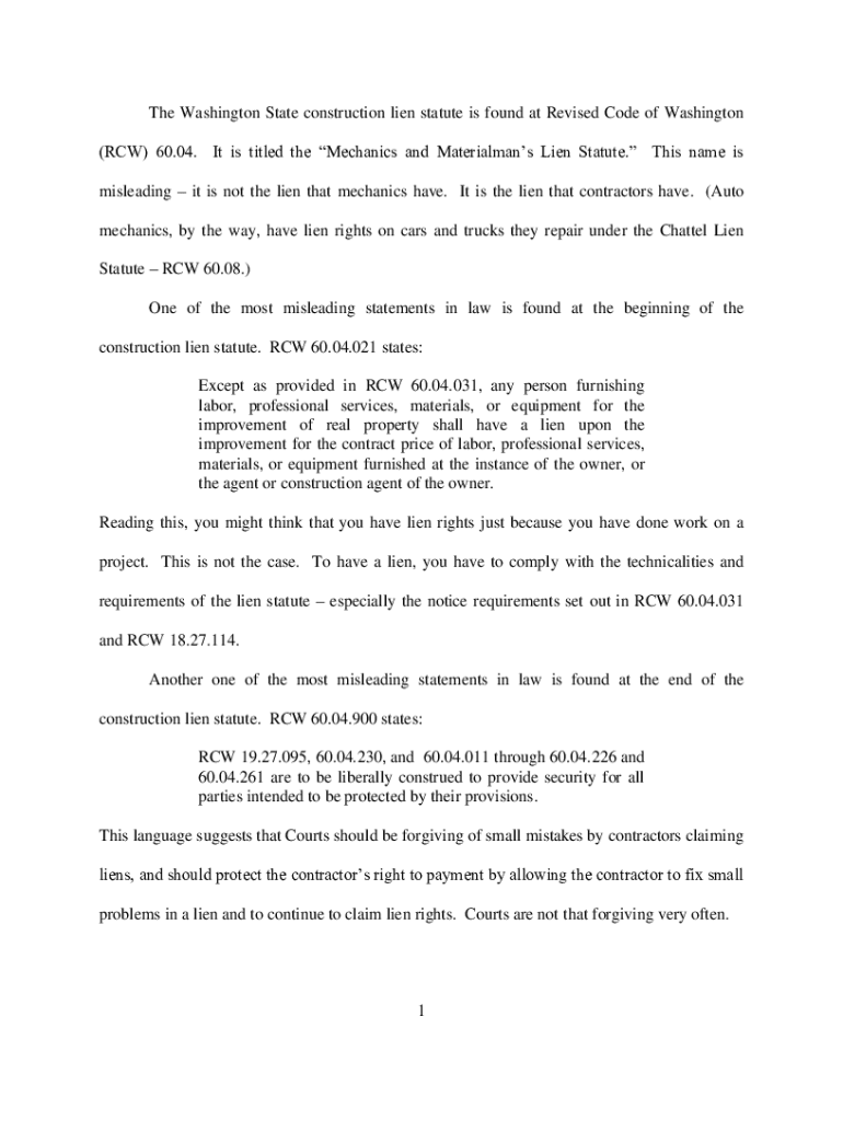 Fillable Online Washington Revised Code RCW 60.04.071: Release of lien ...