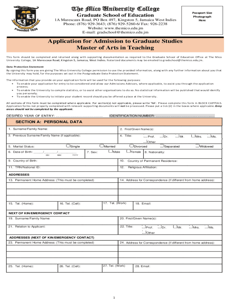 Fillable Online the mico ecampus login The Mico University College ...