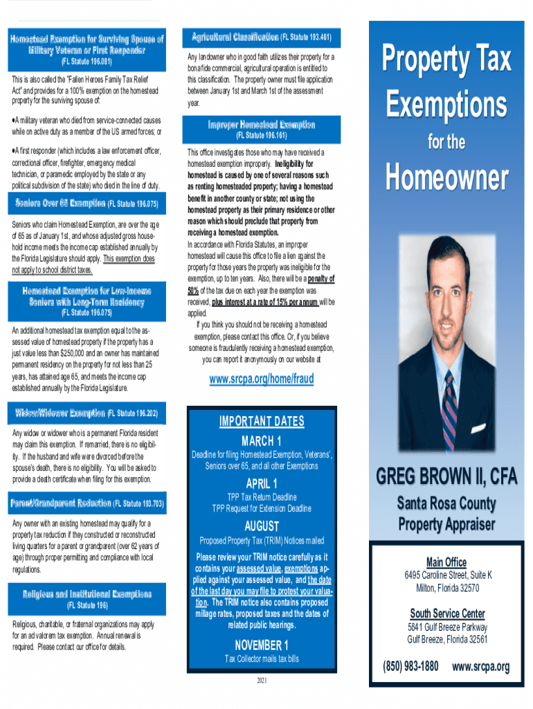 Fillable Online Homestead Property Tax Exemption for Surviving Spouse ...