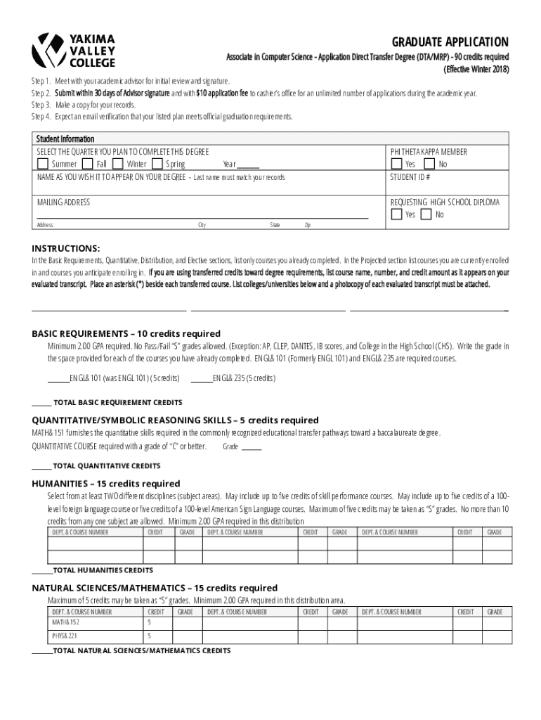 Fillable Online Associate in Computer Science - Application Direct ...