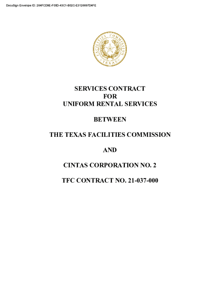 Fillable Online SERVICES CONTRACT FOR UNIFORM RENTAL SERVICES BETWEEN ...