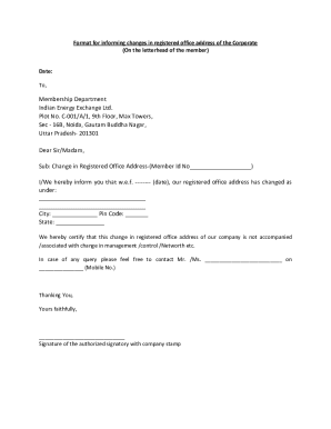 Fillable Online Format for informing changes in Registered office ...