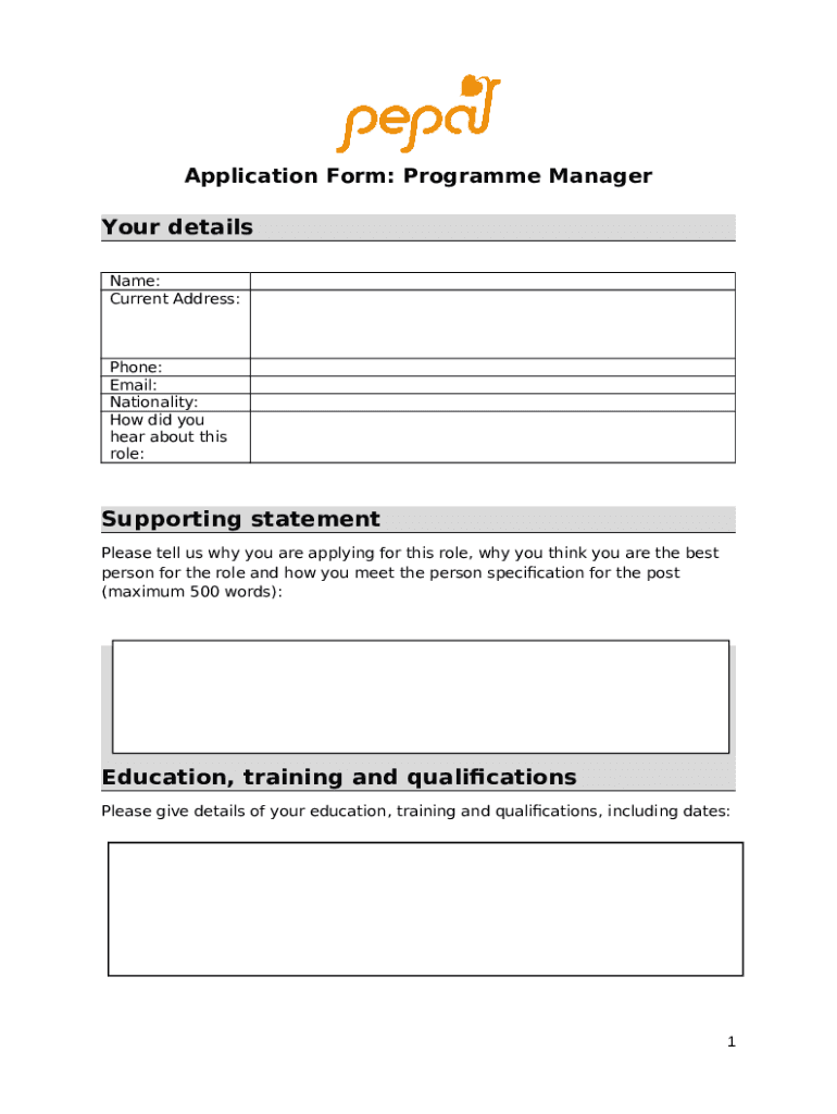 Job application template Doc Template | pdfFiller
