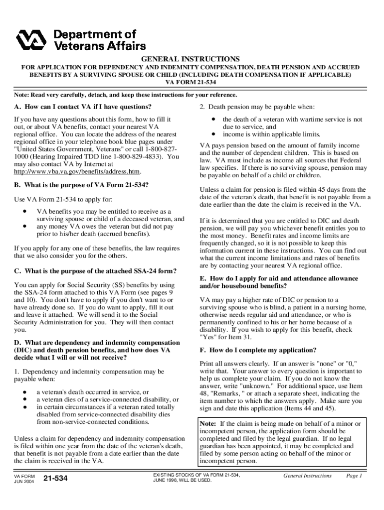 Fillable Online Form SSA 24 Application for Survivor's Benefits Fax ...