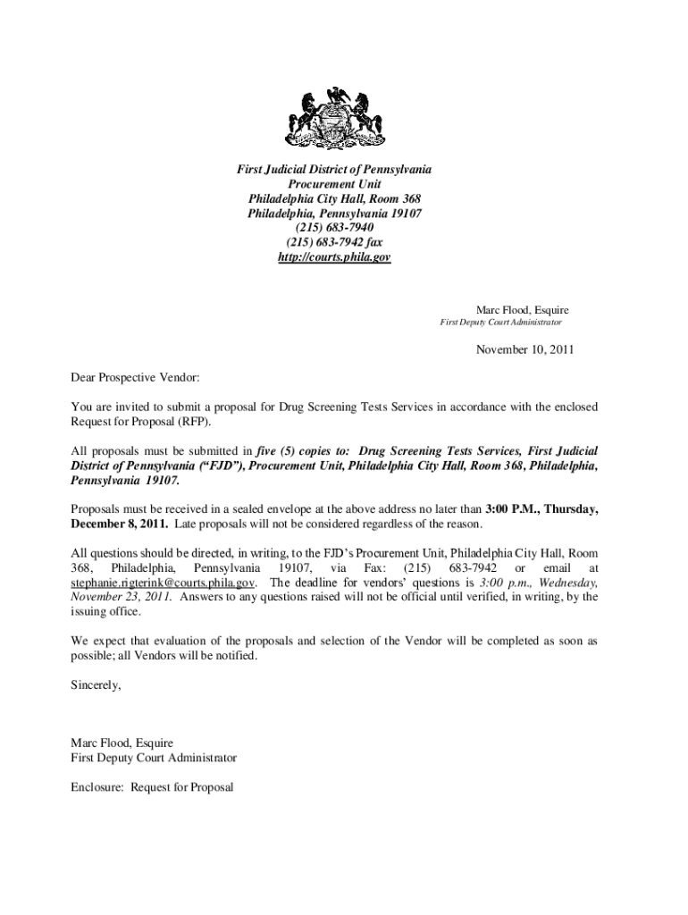 Fillable Online fjd phila fjd.phila.gov pdf rfpFirst Judicial District ...
